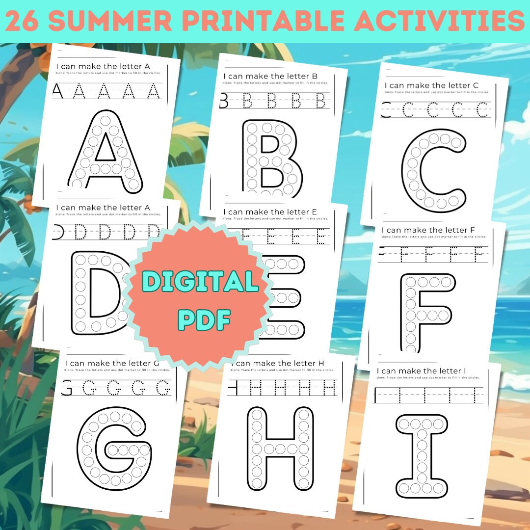 ABC Alphabet Dot Markers Coloring Printable PDF Pages - | Alphabet ...