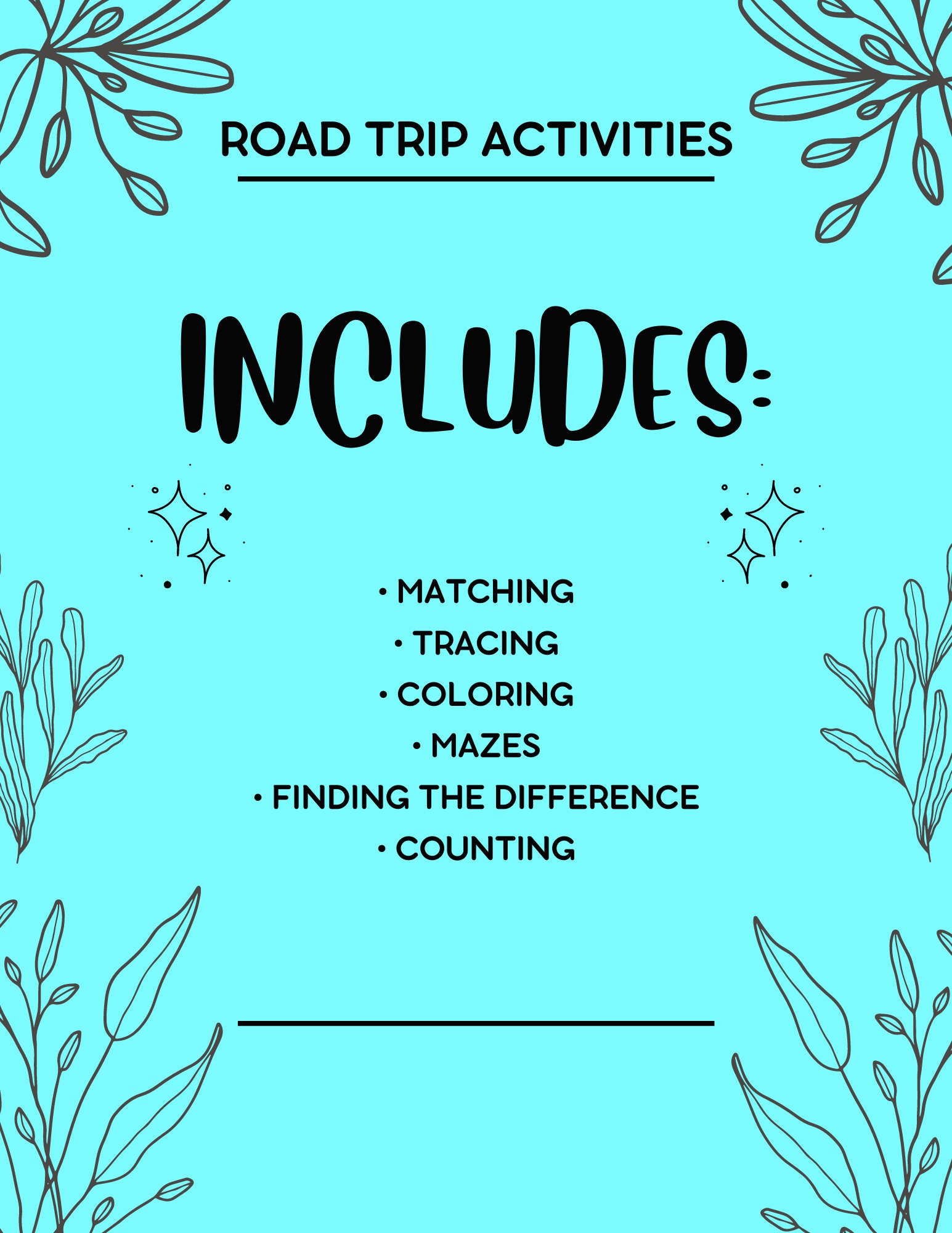 Kid's Activity Road Trip | Mazes, Tracing, Coloring, and Learning ...