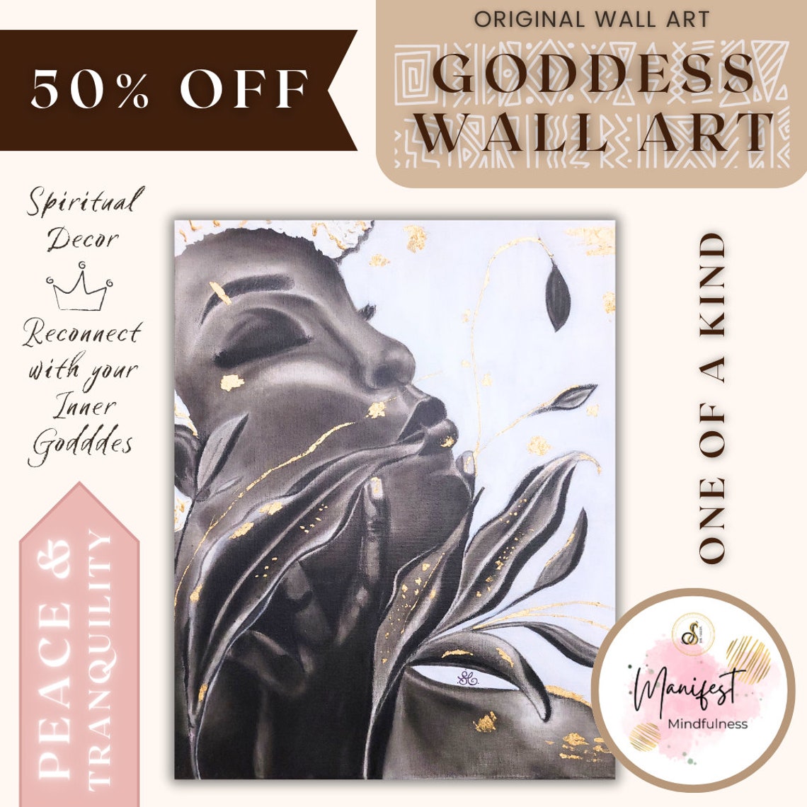 Goddess Wall Art, Melanin Art, Black Art, Divine Feminine Art, Black ...