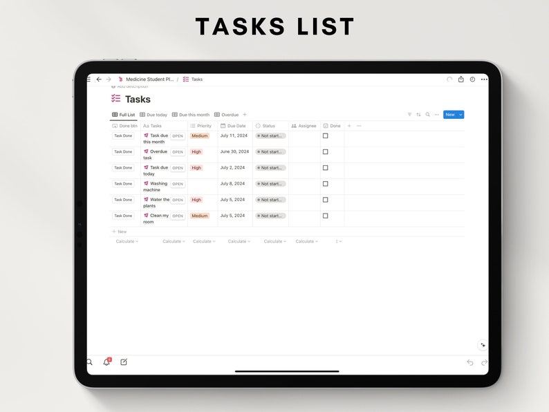 Notion Template Medicine Student Planner Girl Aesthetic Template Female Medicine Study Planner ...