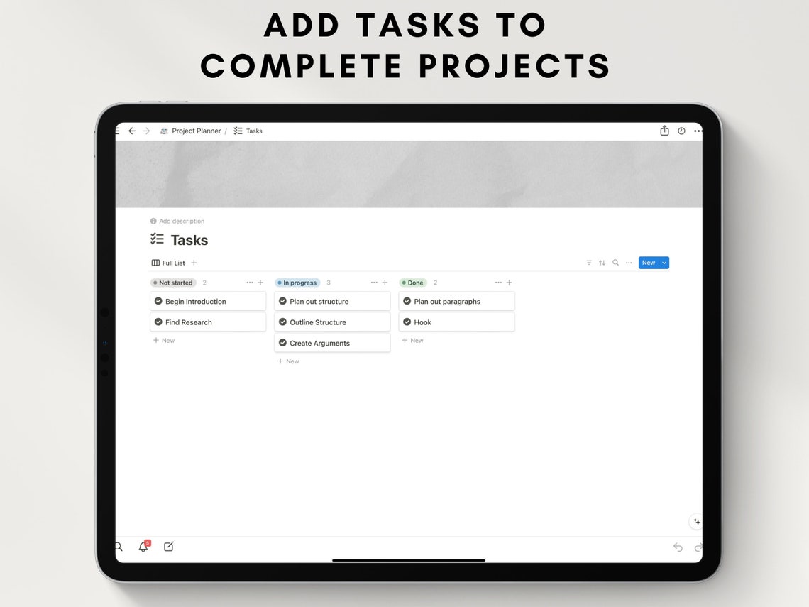 Notion Project Management Template Project Planner Notion Productivity ...