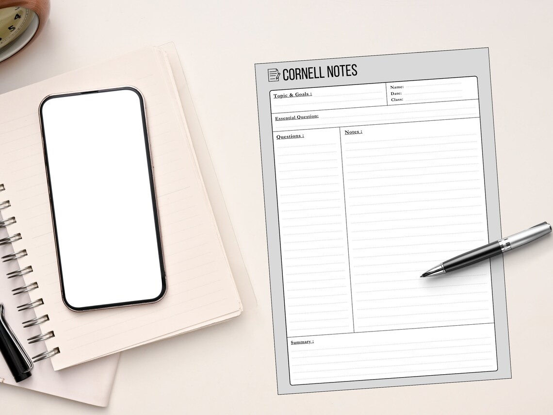 Digital Note Template, Canva Cornell Notes Template, Student Note ...