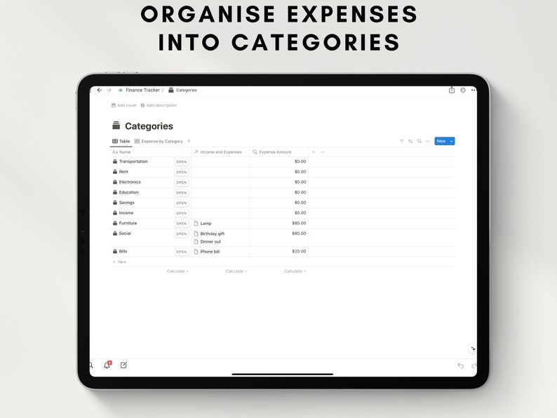 Notion Finance Tracking Template Finance Planner Budget Planning Template Notion Expense Tracker ...