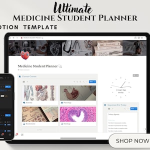Notion Template Medicine Student Planner Academic Productivity Template ...