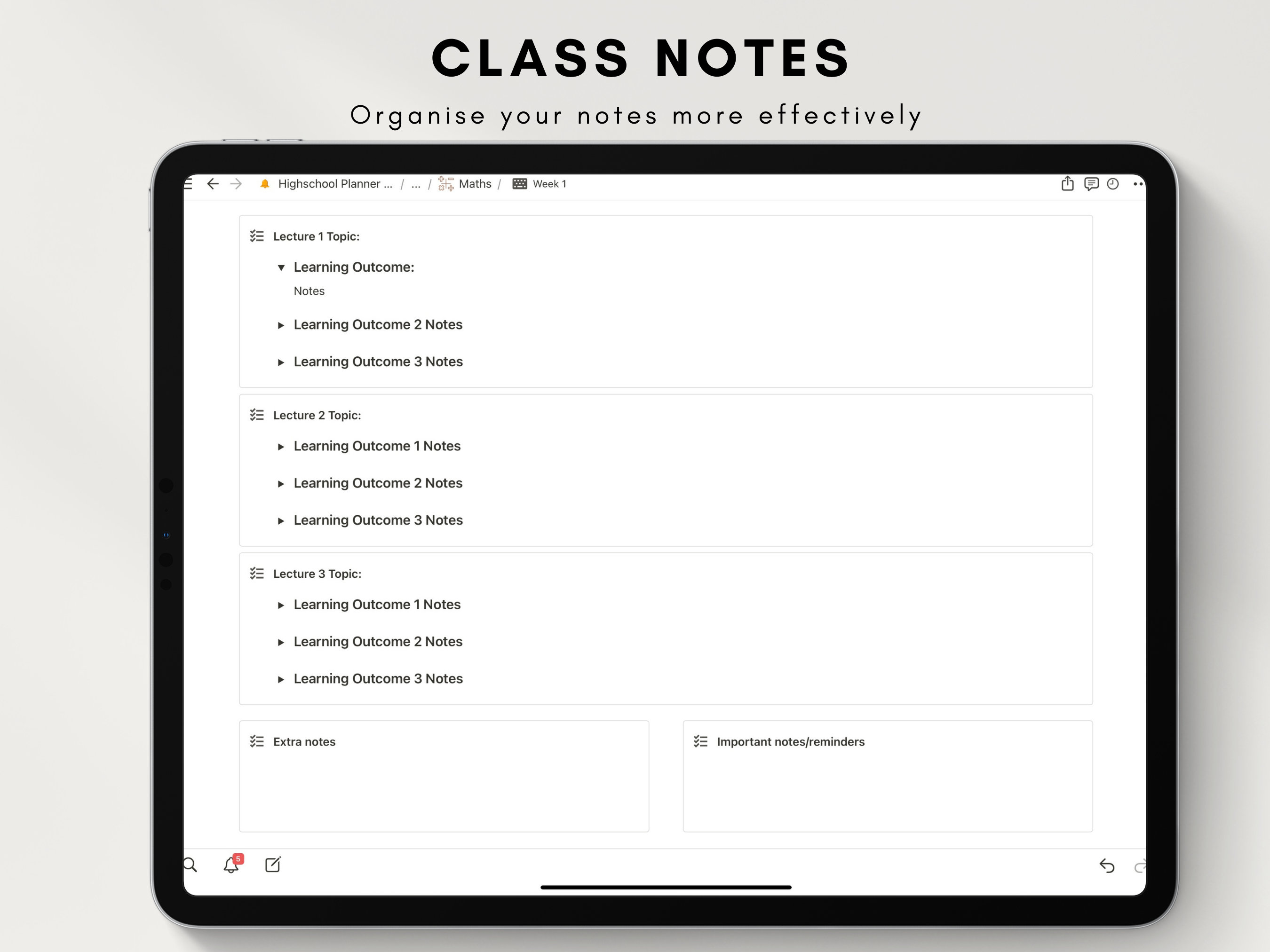 Notion Template Highschool Student School Planner Notion Productivity ...