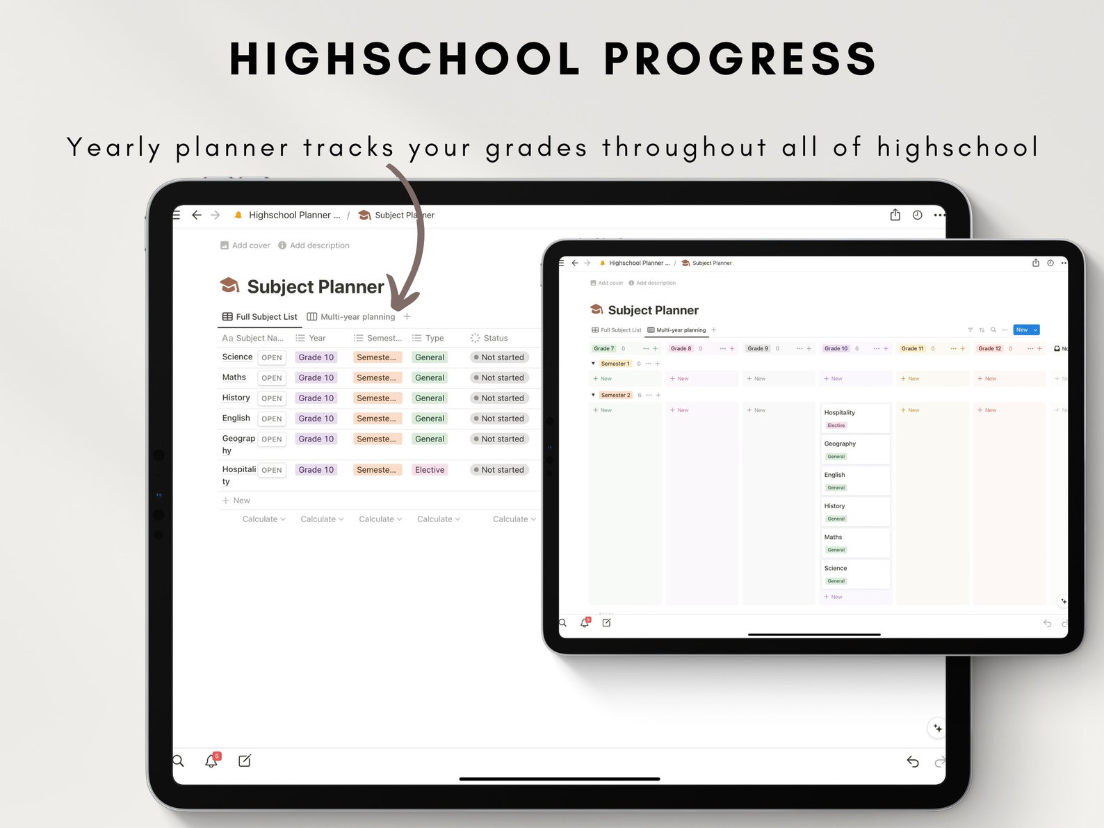 Notion Template Highschool Student School Planner Notion Productivity ...