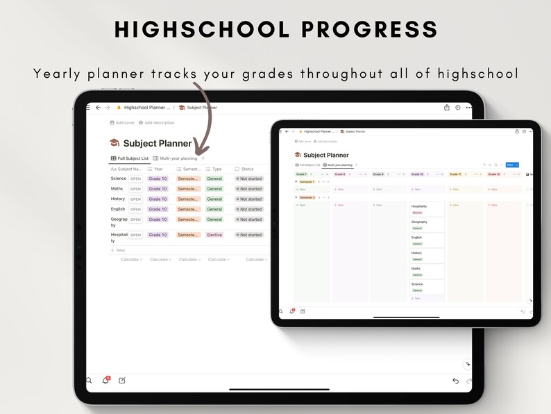Notion Template Highschool Student School Planner Notion Productivity Planner Highschool Study ...
