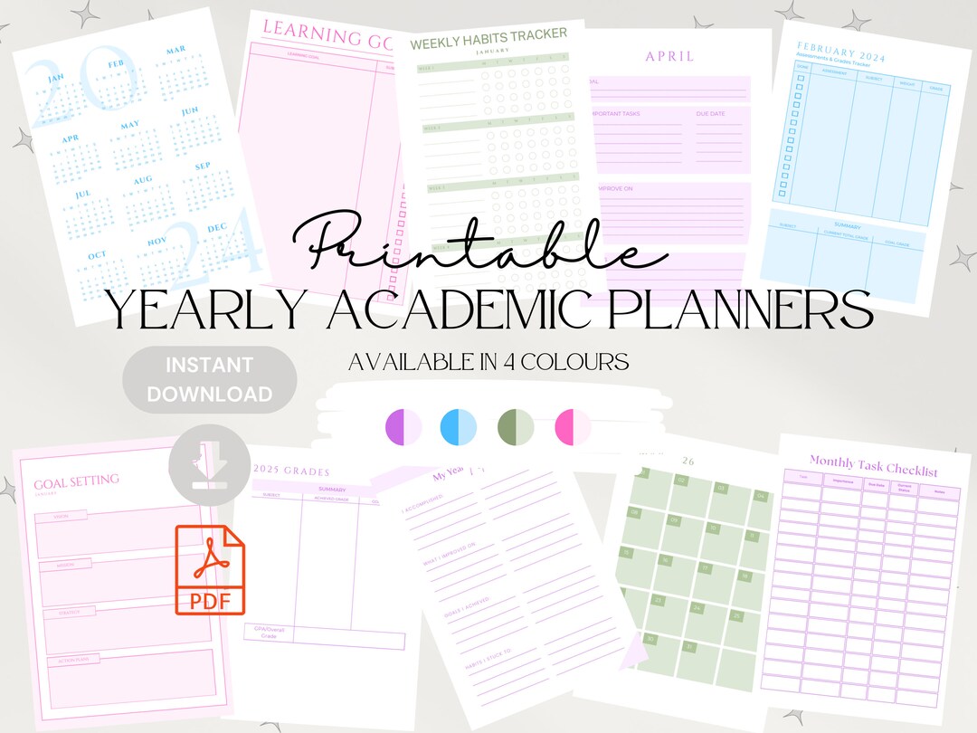 All in One Printable Academic Planner, Printable Student Planner ...