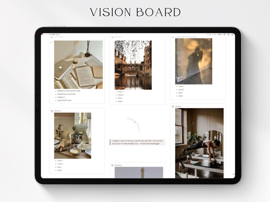 2025 Digital Vision Board Notion Template, Manifestation Journal ...