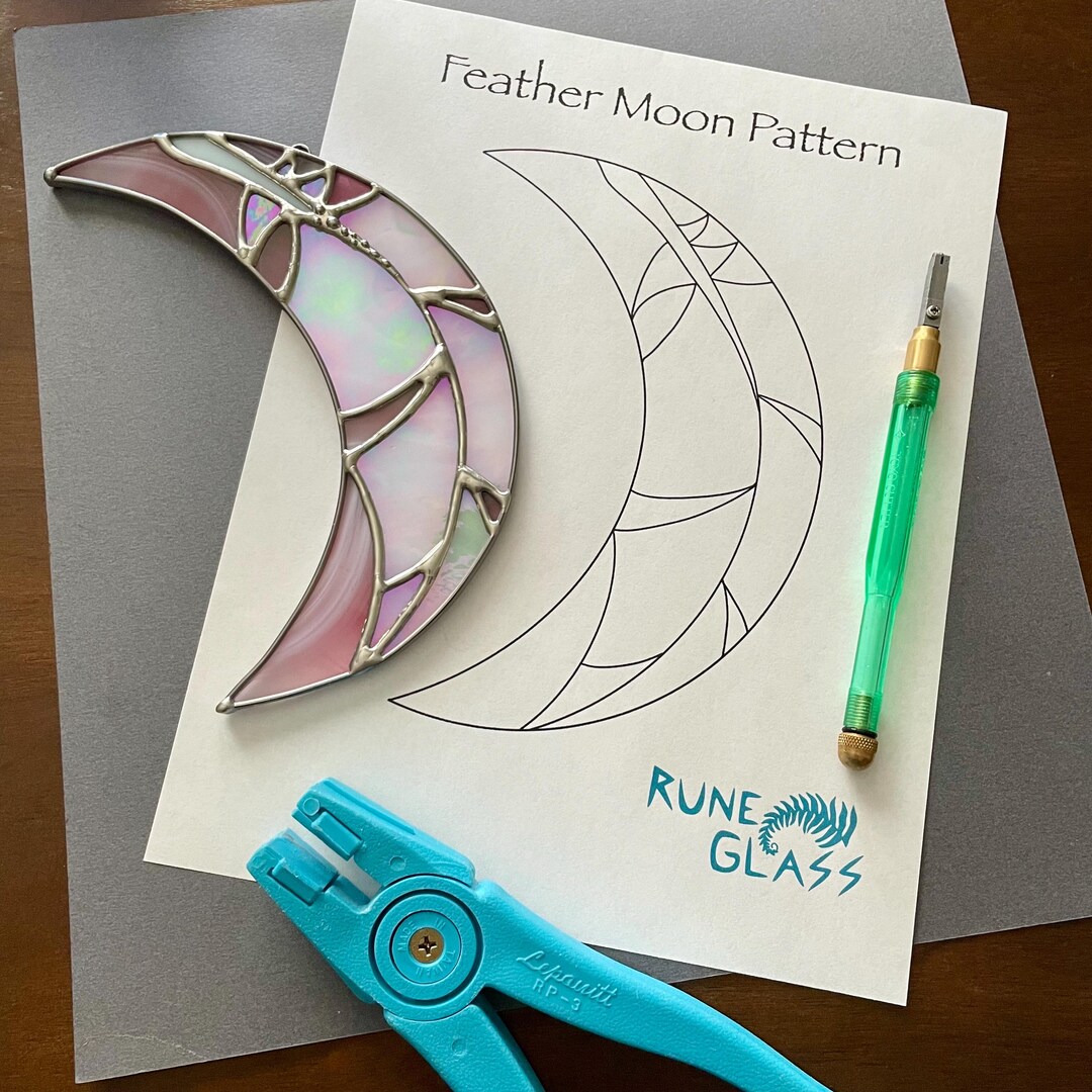 Feather Moon Pattern for Stained Glass (hobby and Commercial) - Etsy
