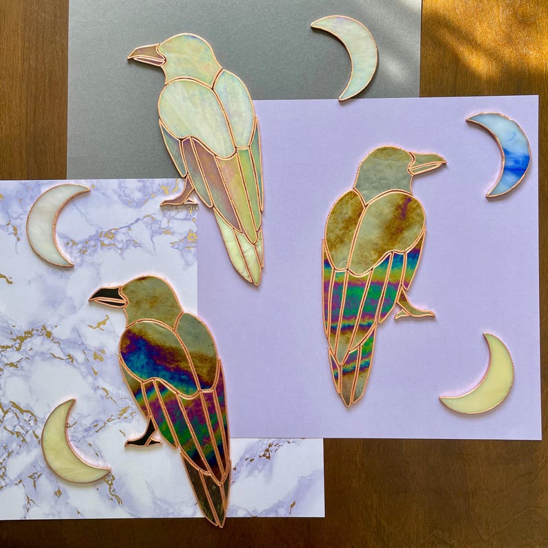 Raven or Crow Pattern for Stained Glass (hobby and Commercial) - Etsy
