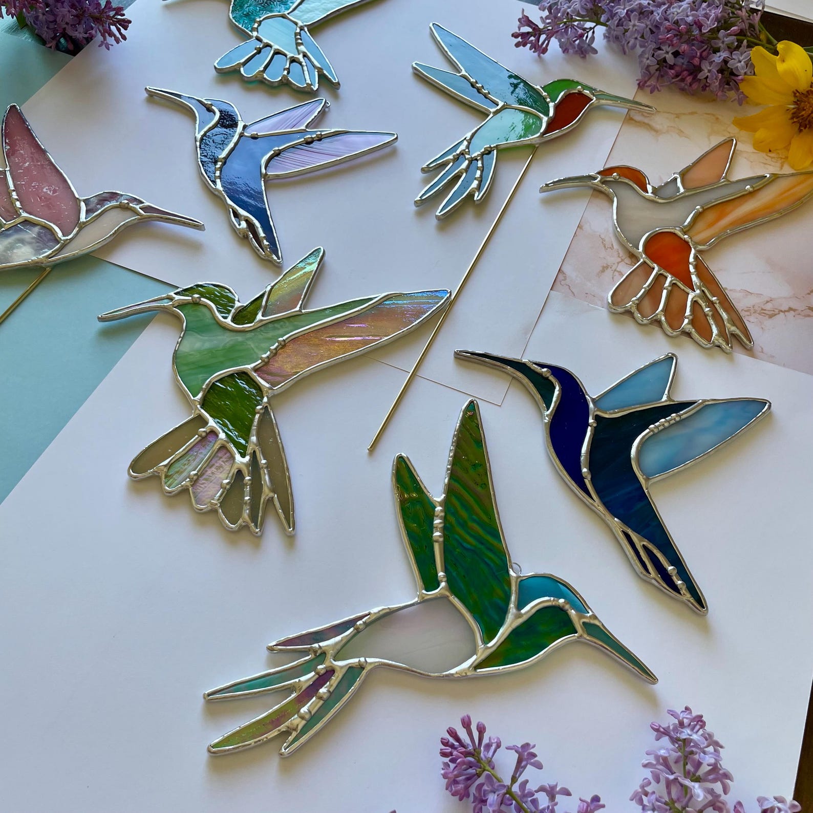 Hummingbird Patterns for Stained Glass (3) (hobby and Commercial) - Etsy