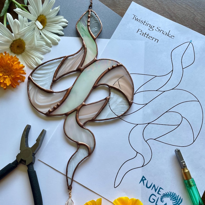 Snake Stained Suncatcher - Etsy
