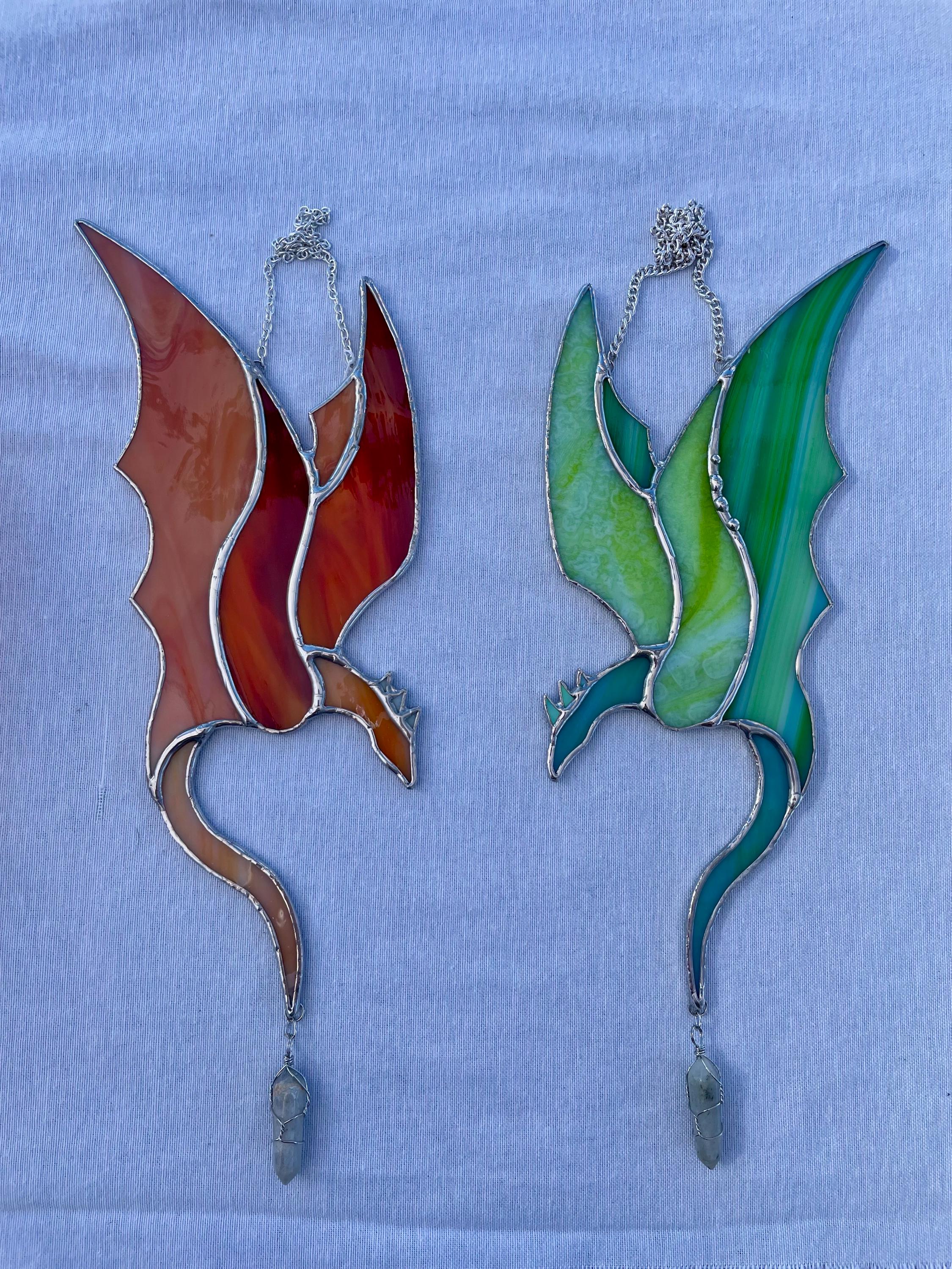 Simple Flying Dragon Pattern for Stained Glass (hobby and Commercial ...