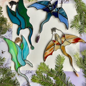 Simple Flying Dragon Pattern for Stained Glass (hobby and Commercial ...