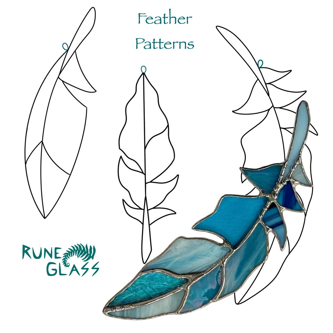 Feather Patterns for Stained Glass hobby and Commercial - Etsy