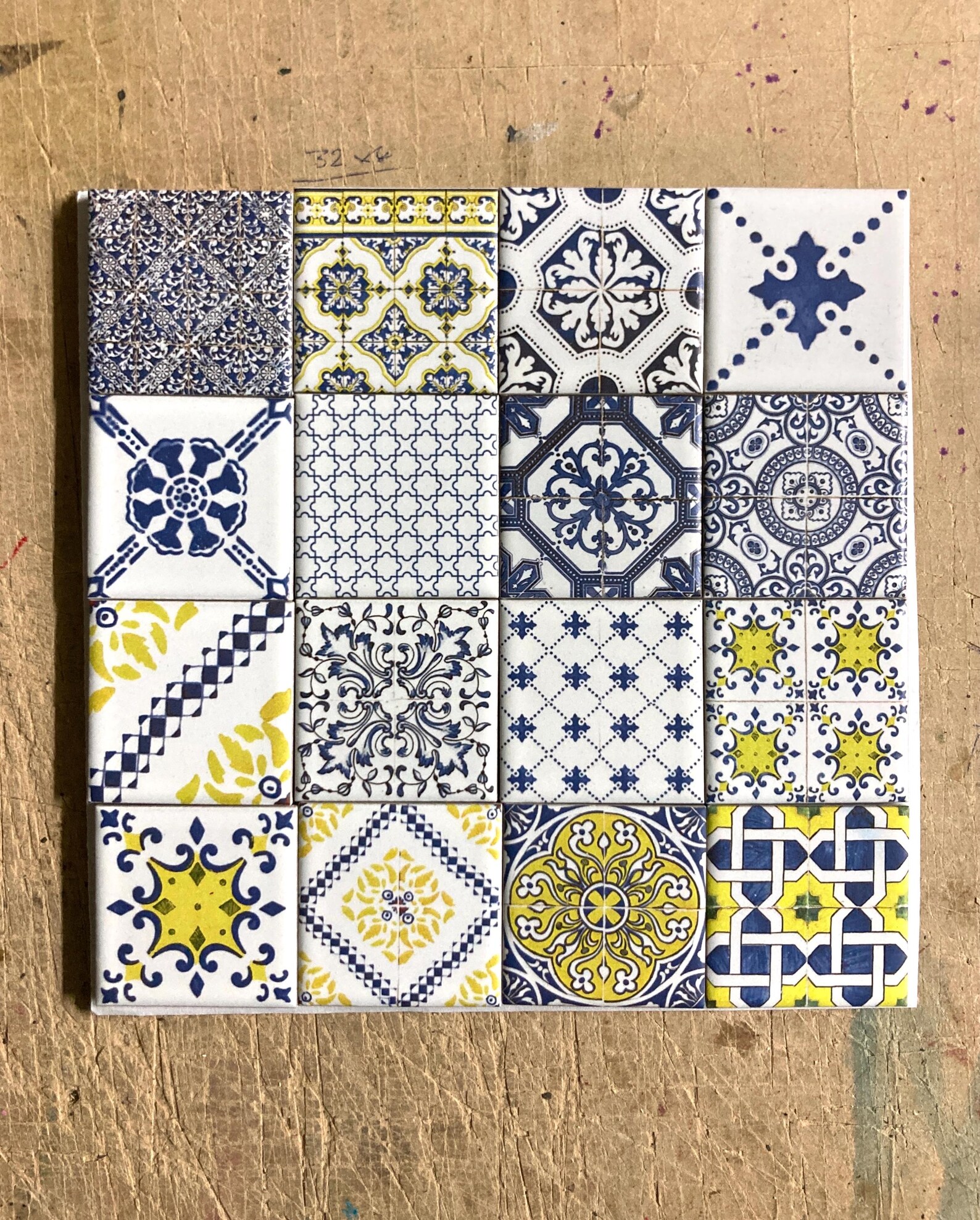 Mediterranean Mosaic Tiles, Vintage Patterned Tiles, Decorative Mixed ...