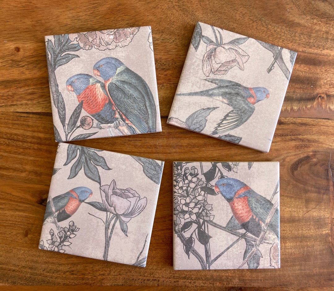 Vintage Bird Tiles, Australian Tiles, Coaster Tiles, Decorative Tiles ...