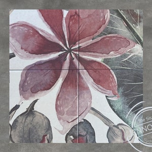 Floral Wall Tiles tropical Bloom Australian Botanical Wall Tiles - Etsy