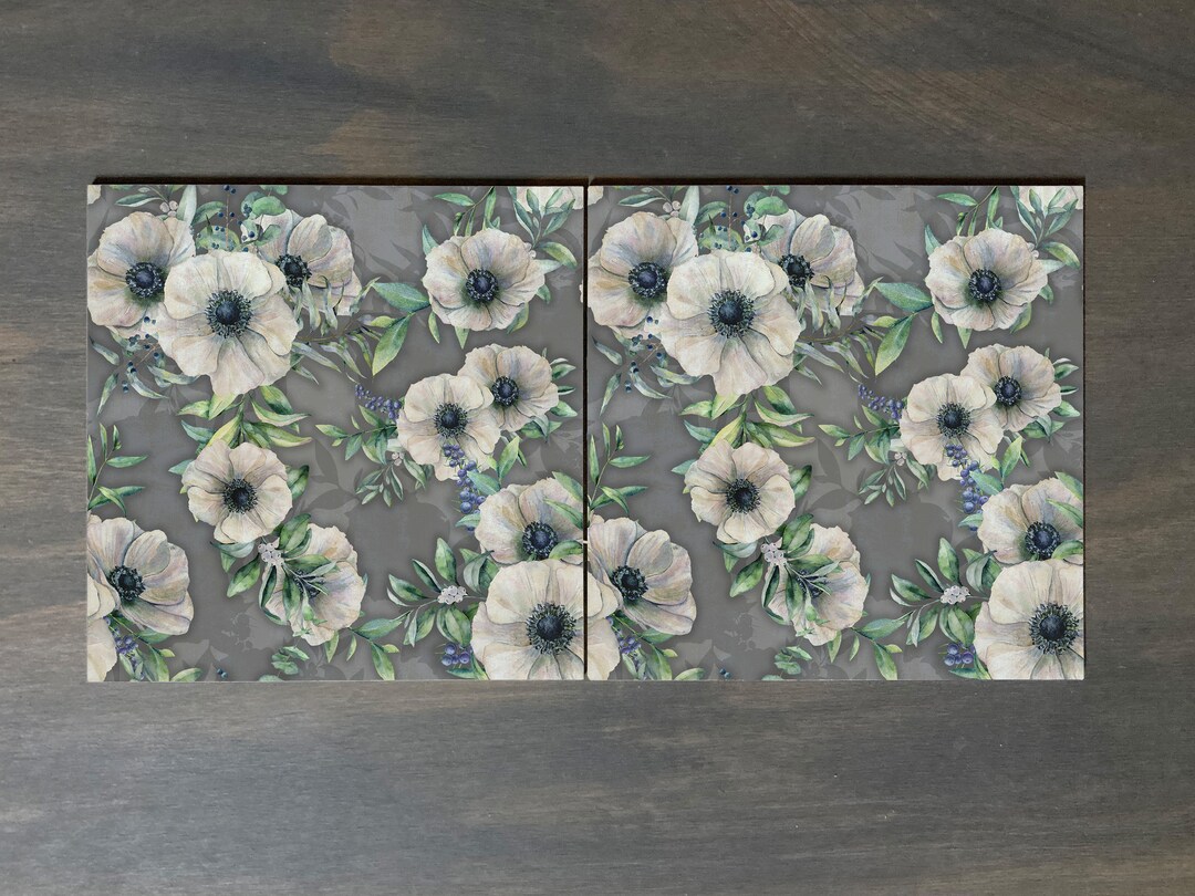 Botanical Tiles windflower, Decorative Floral Tiles - Etsy Australia