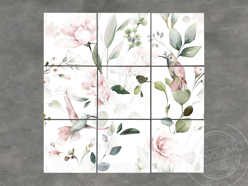 Floral Tiles, Botanical Wall Tiles, Decorative Wall Tiles pixie - Etsy