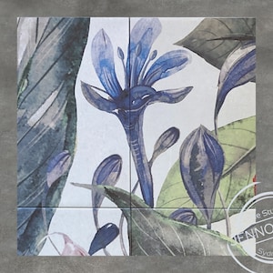 Floral Wall Tiles tropical Bloom Australian Botanical Wall Tiles - Etsy