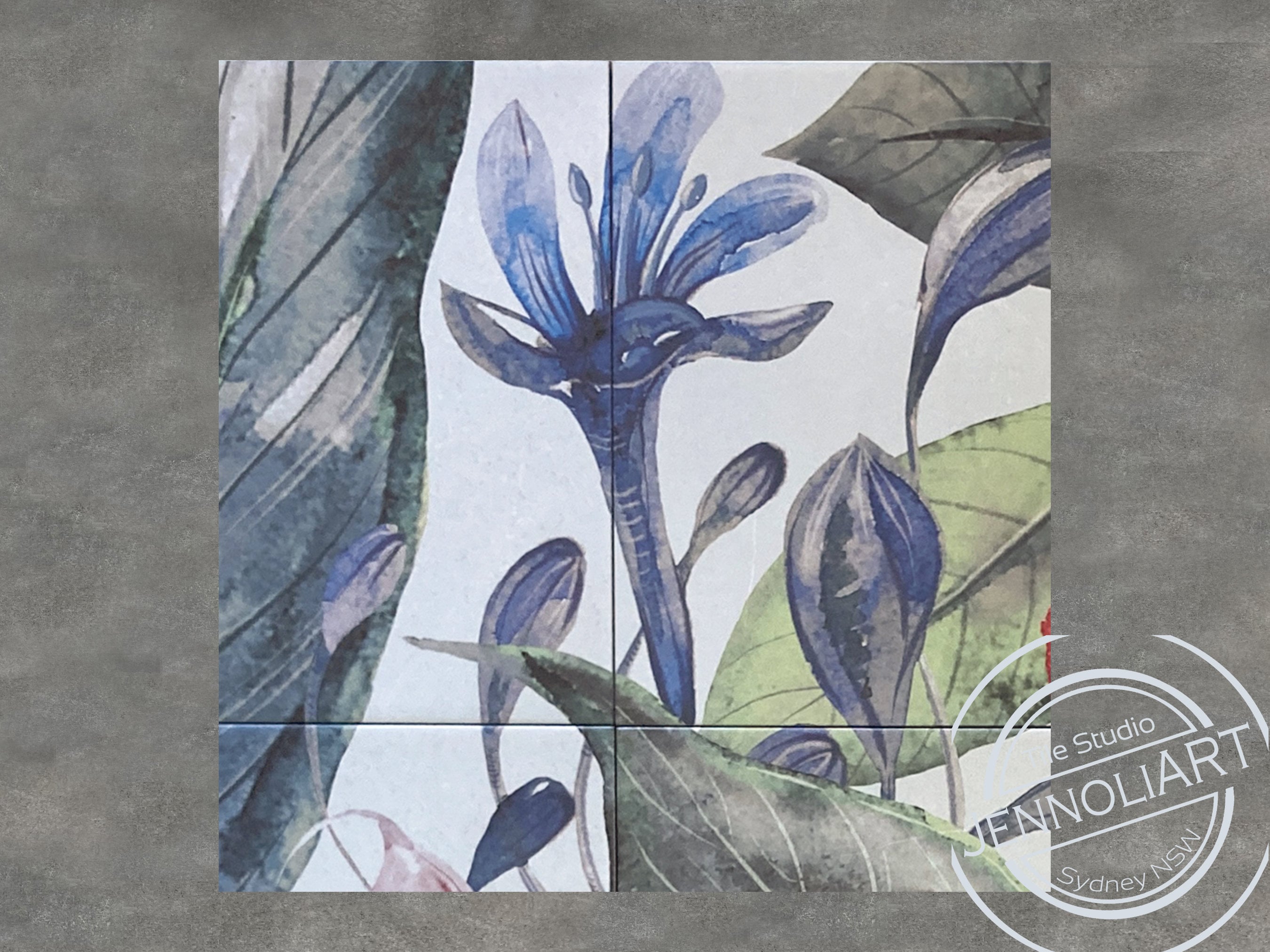 Floral Wall Tiles tropical Bloom Australian Botanical Wall Tiles - Etsy
