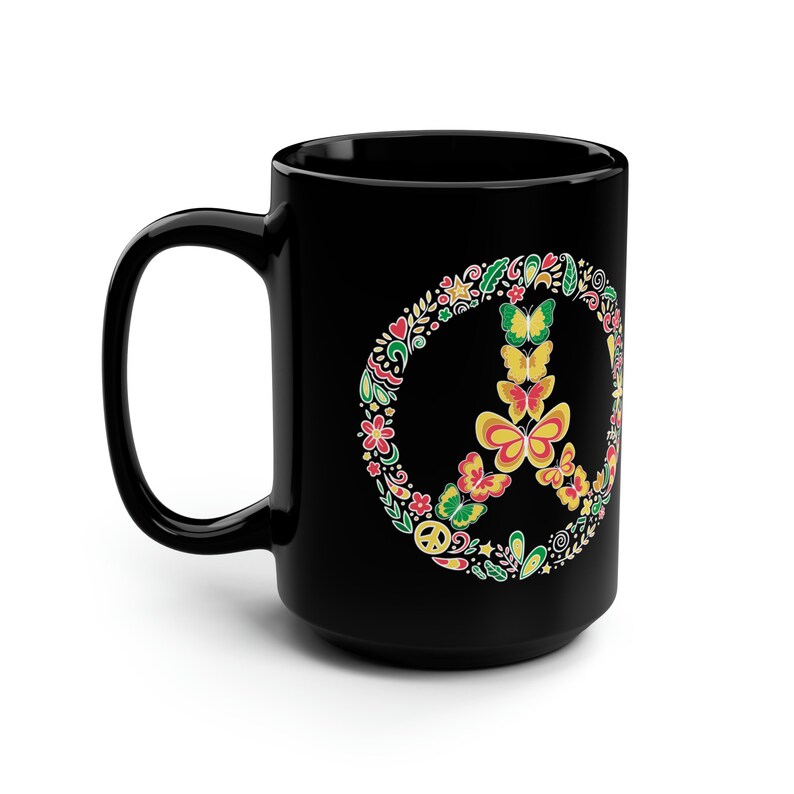 Peace Sign Mug, Peace Cup, Hippie Mug, Hippie Cup, 70's Gift - Etsy