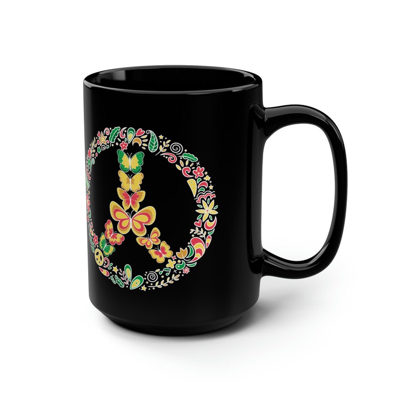 Peace Sign Mug, Peace Cup, Hippie Mug, Hippie Cup, 70's Gift - Etsy