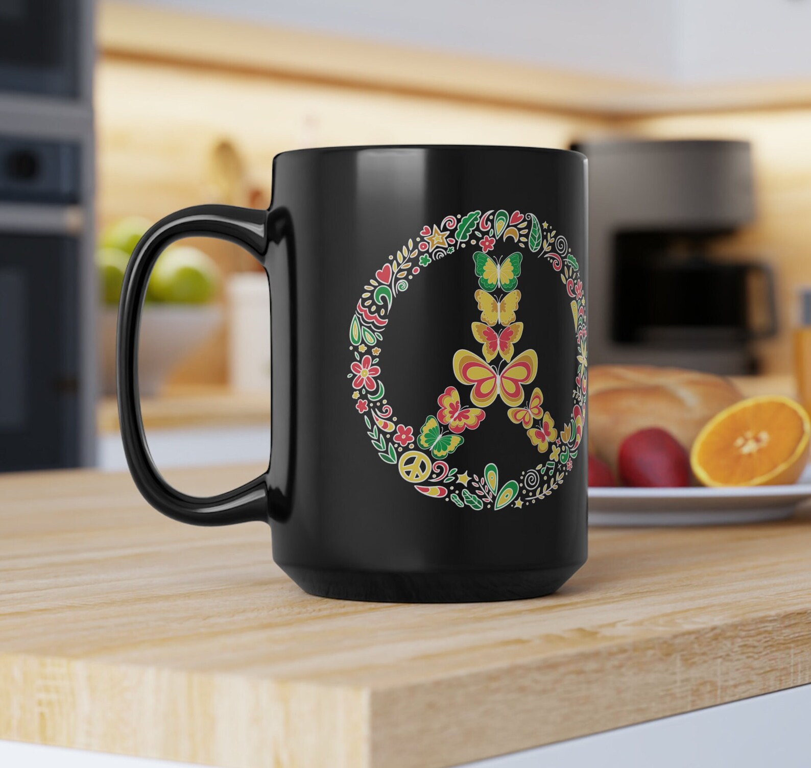 Peace Sign Mug, Peace Cup, Hippie Mug, Hippie Cup, 70's Gift - Etsy