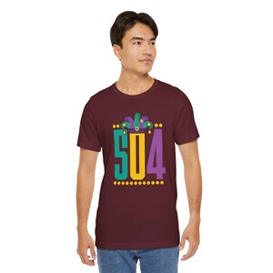504 MARDI Gras Shirt, AREA Code CARNIVAL T-shirt, Carnival Tee, Mardi ...
