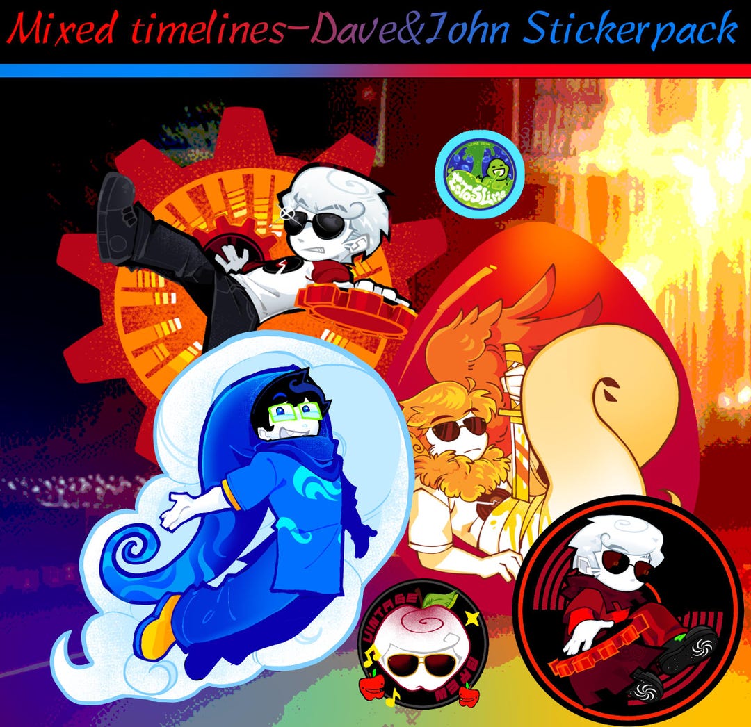 Homestuck - Dave and John Mixed Timelines Sticker Pack - Pepsicola - Etsy