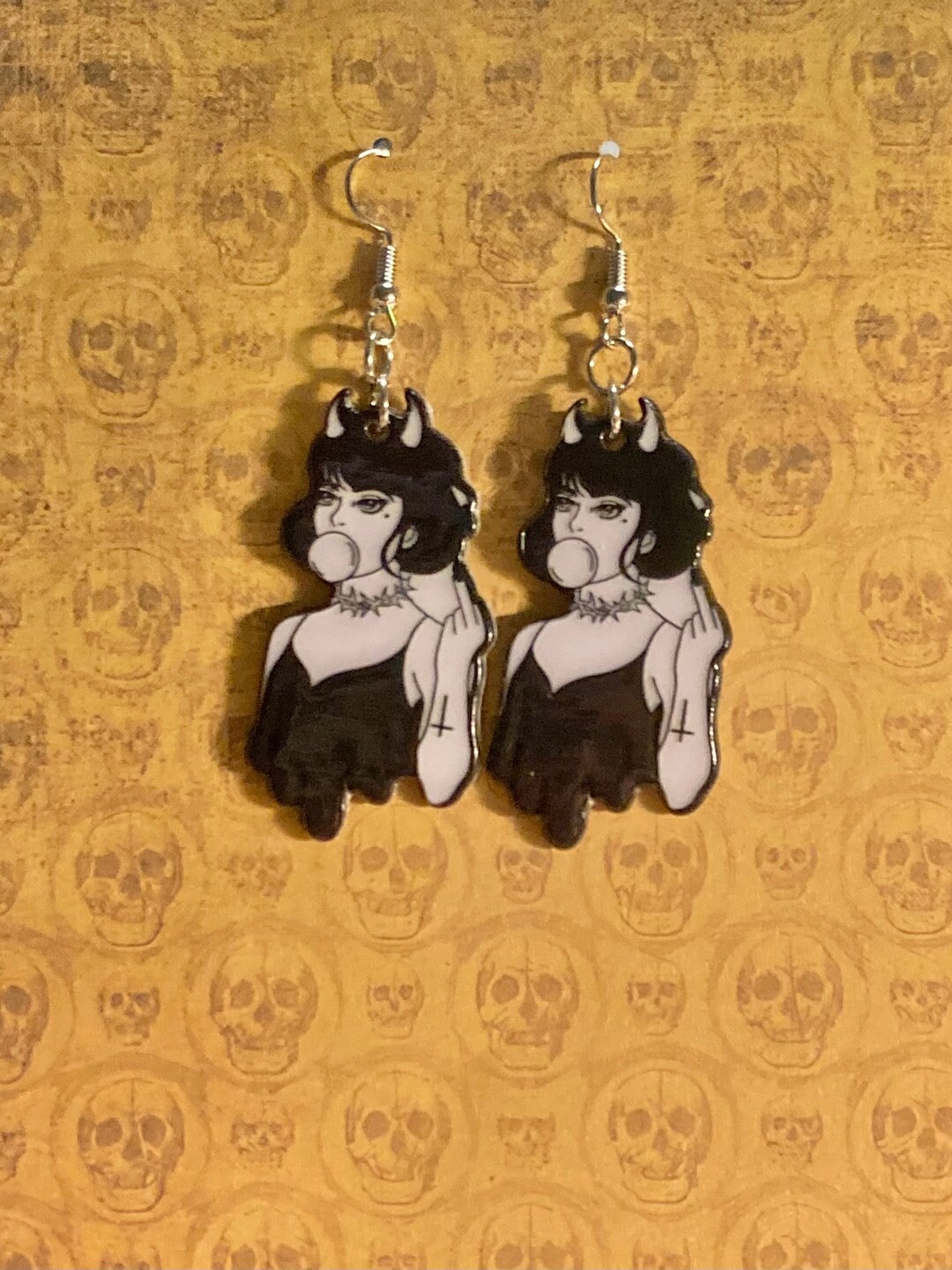 Goth Girl Earrings, Demon Girl Earrings, Devil Earrings, Punk Earrings ...