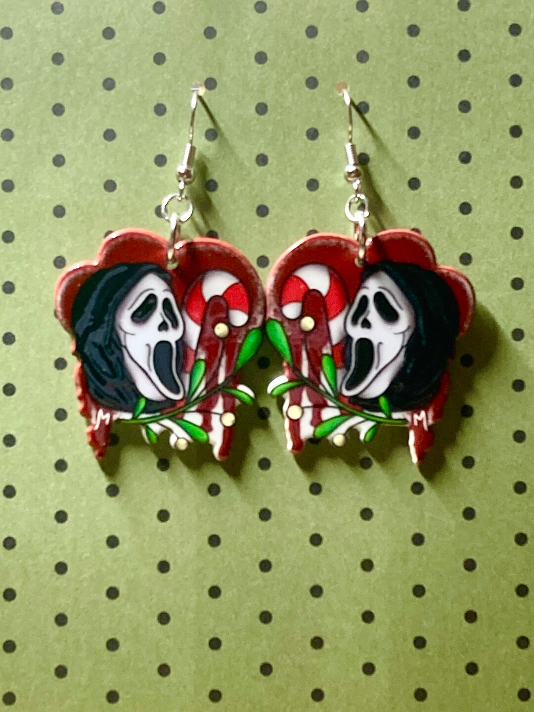 Ghost Earrings, Scream Earrings, Candy Cane, Santa, Holly, Christmas ...