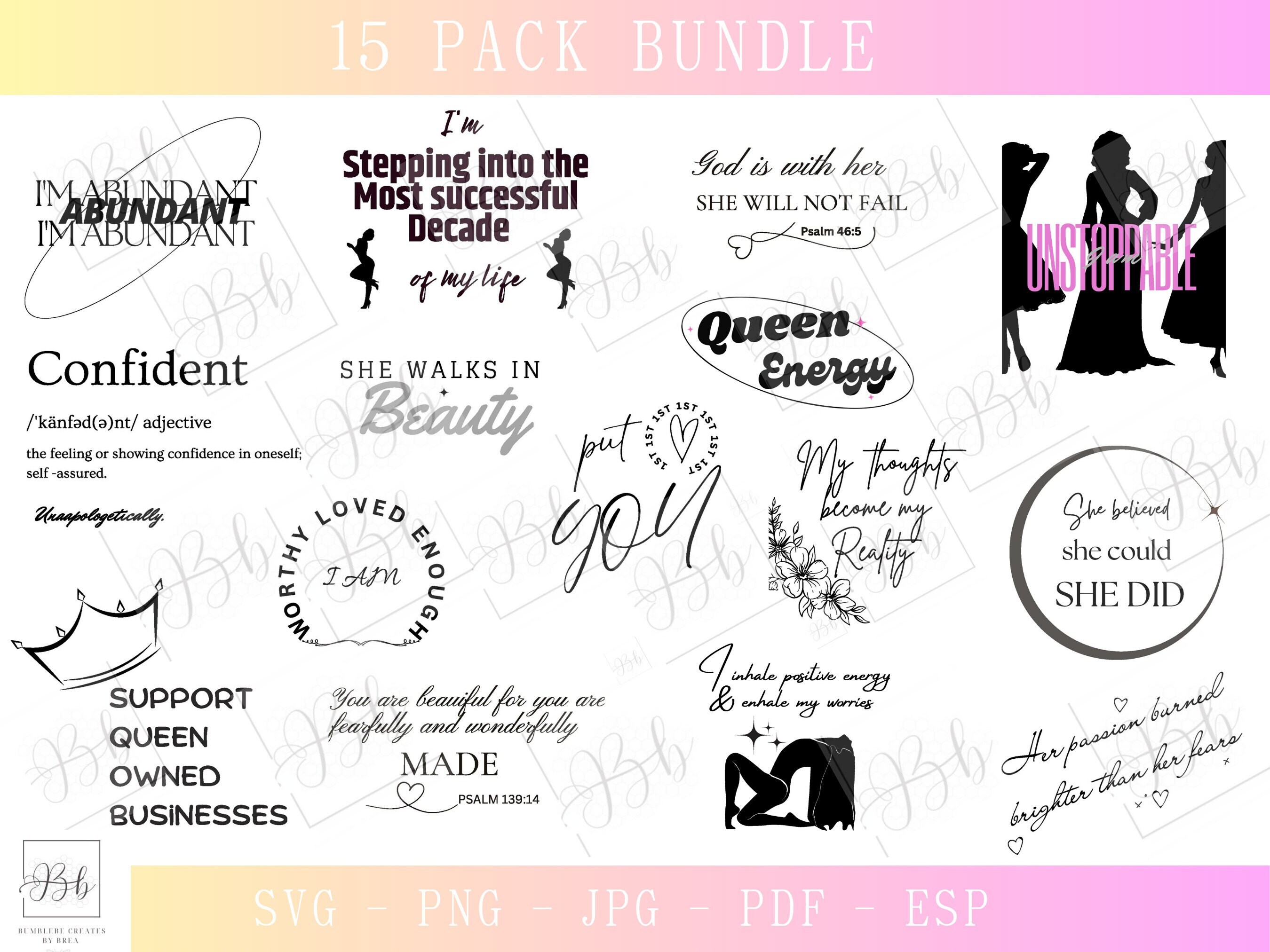 Motivational SVG, I Am Affirmations Svg, Women Empowerment Bundle SVG ...