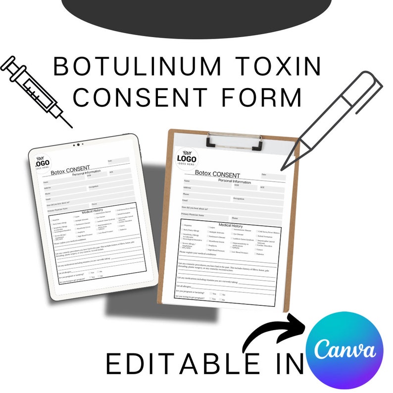 Editable Botulinum Toxin (botox) Injections Consent Form for Aesthetic ...
