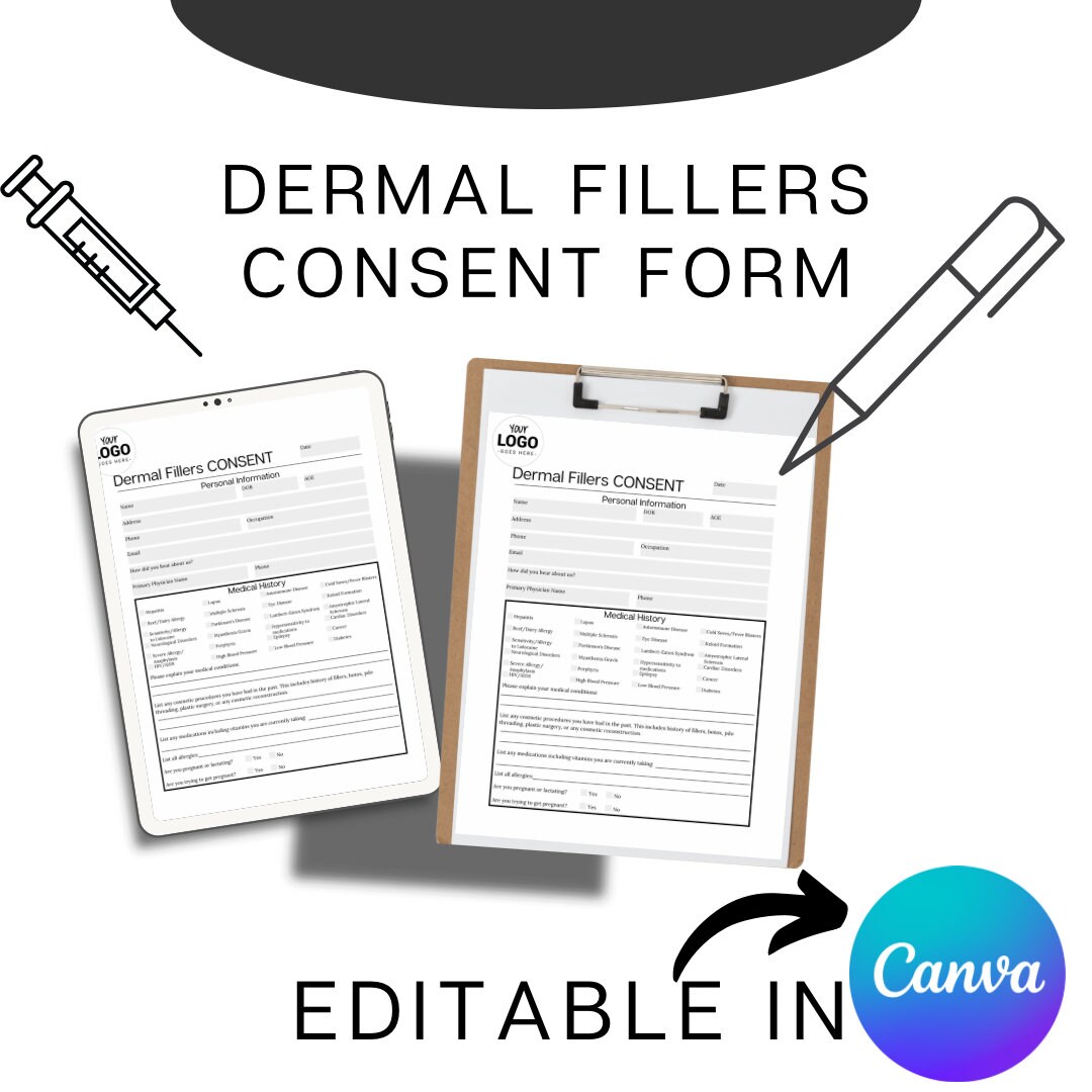 Editable Dermal Fillers Injections Consent Form for Aesthetic ...