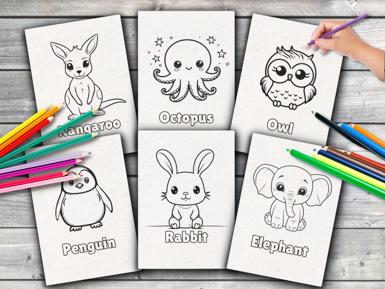 30 Cute Animals Coloring Pages for Kids, Toddlers, Preschoolers ...