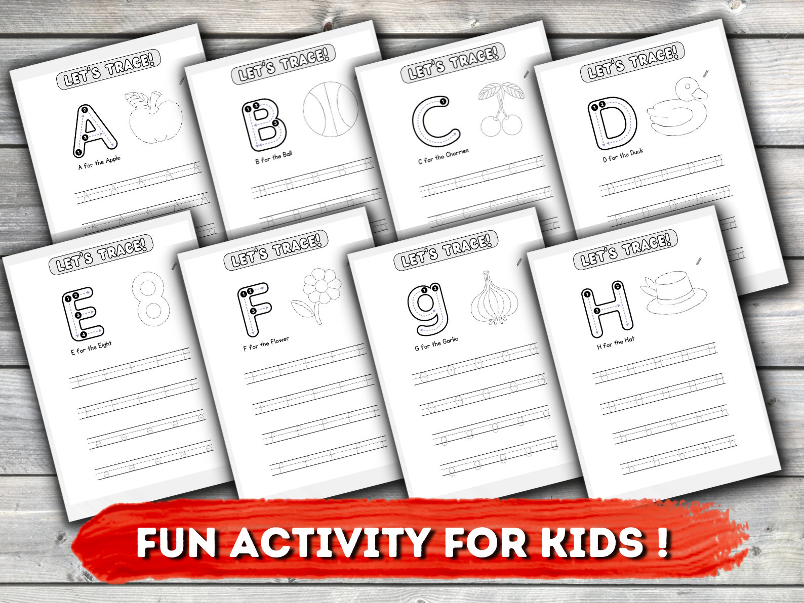 26 ABC Let's Trace Tracing the Alphabet Worksheet With Pictures ...