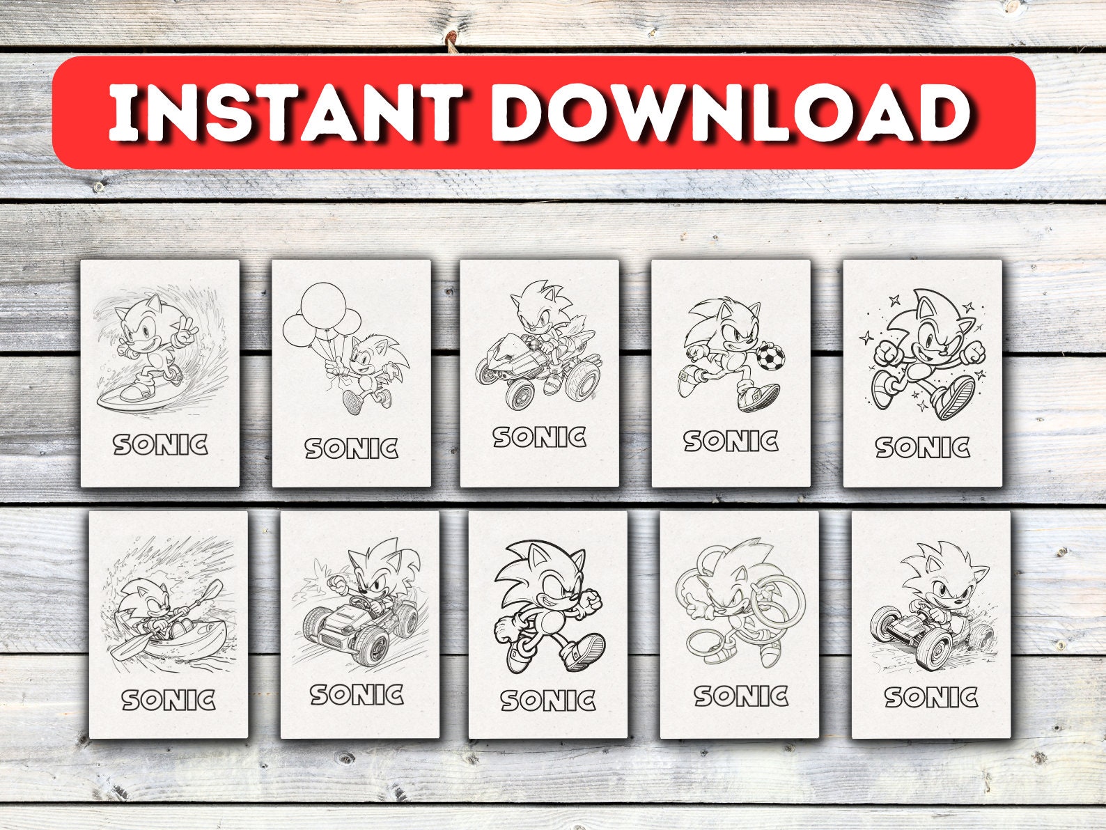 44 Sonic the Hedgehog Coloring Pages, Kids Printable (PDF) - Etsy