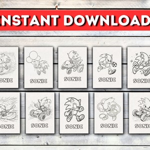 44 Sonic the Hedgehog Coloring Pages, Kids Printable (PDF) - Etsy