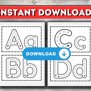 ABC Tracing Printable Cards Alphabet Tracing Worksheets Preschool ...