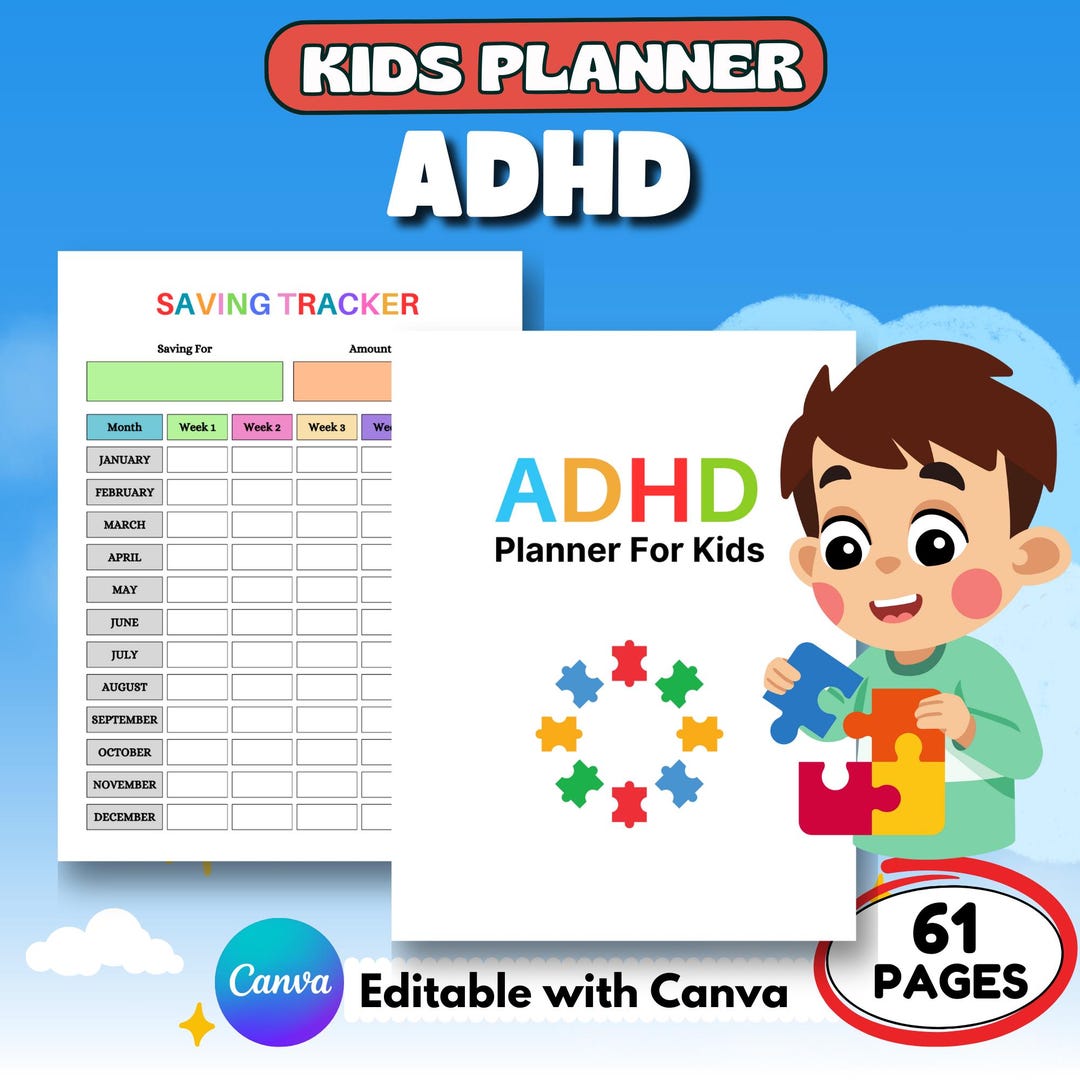 ADHD Planner for Kids: Daily Routine & Task Checklist (printable PDF ...