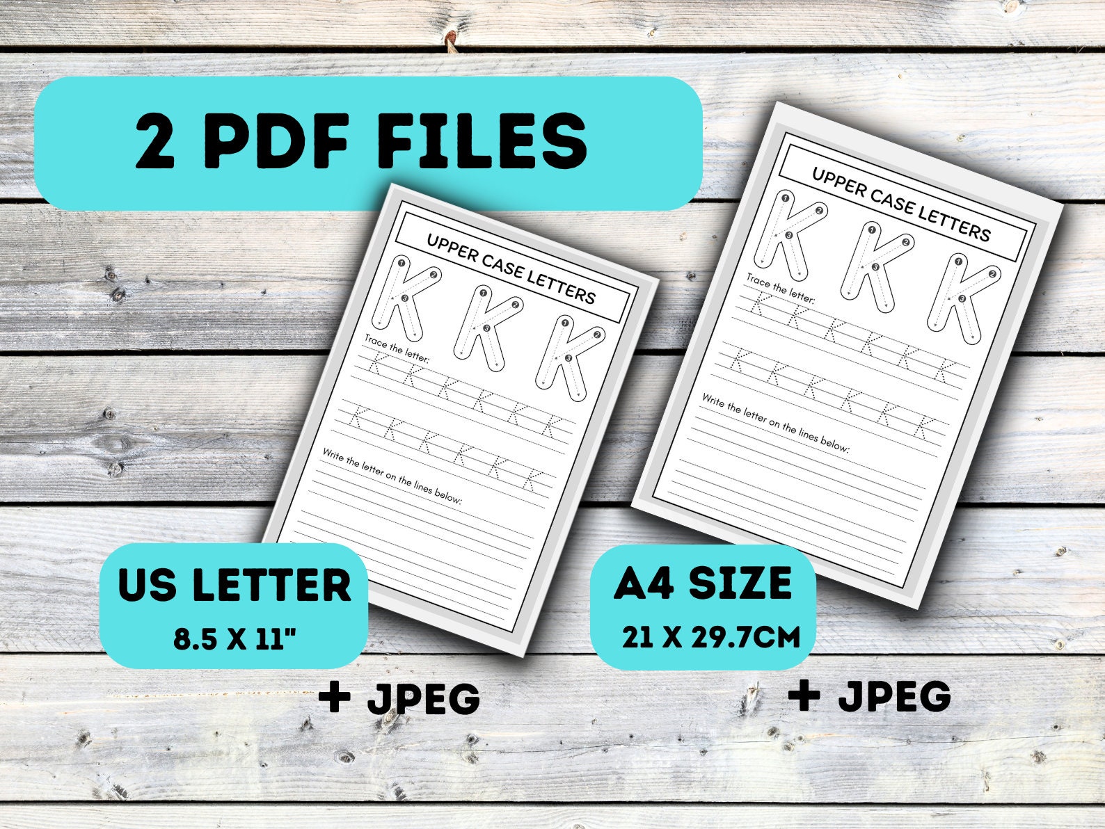 26 Alphabet ABC Tracing Worksheet Preschool Kindergarten Homeschool ...
