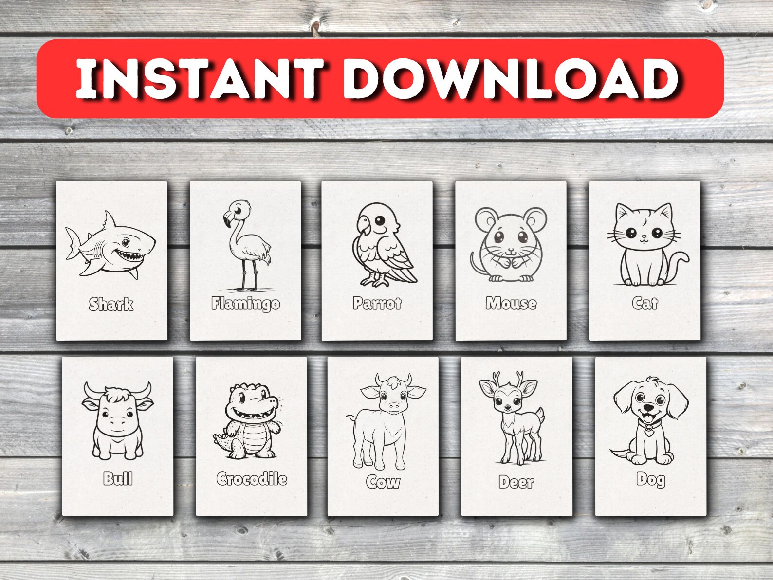 30 Cute Animals Coloring Pages for Kids, Toddlers, Preschoolers ...