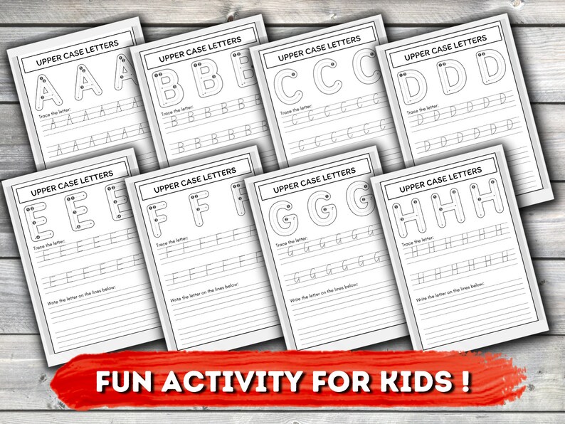 26 Alphabet ABC Tracing Worksheet Preschool Kindergarten Homeschool ...