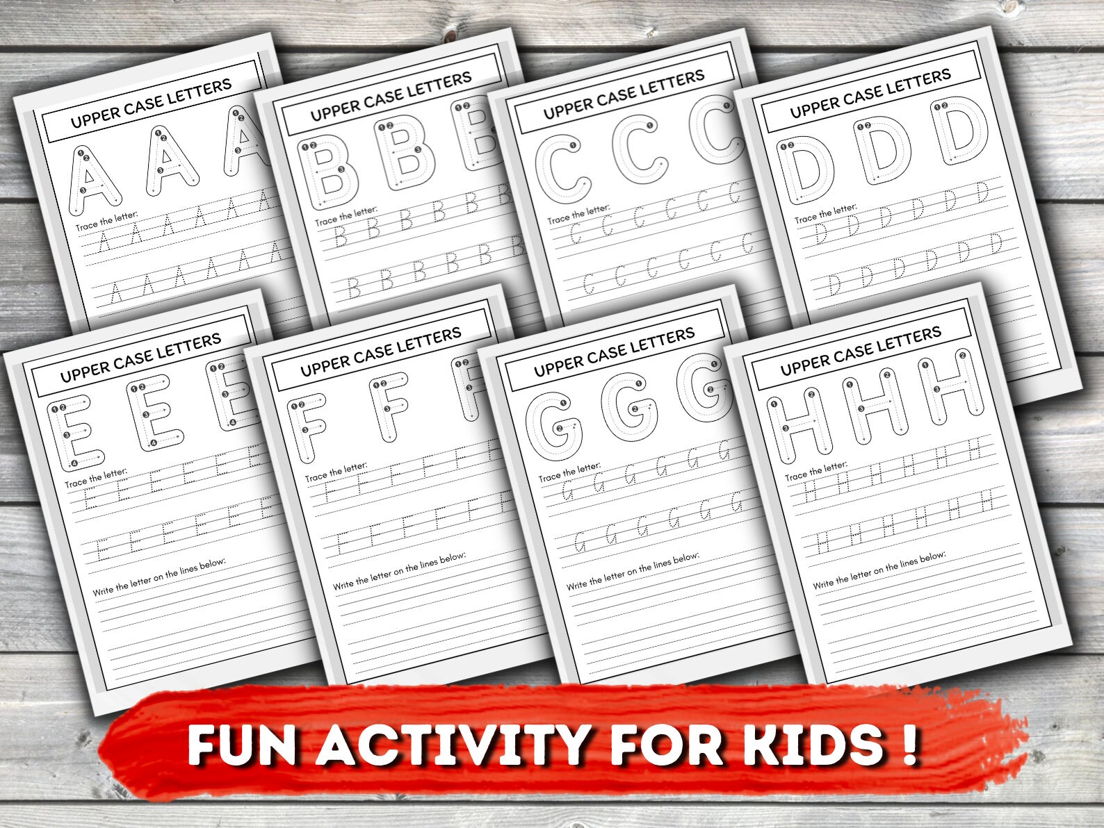 26 Alphabet ABC Tracing Worksheet Preschool Kindergarten Homeschool ...
