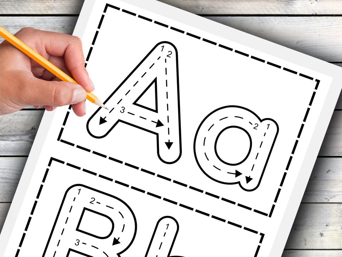 ABC Tracing Printable Cards Alphabet Tracing Worksheets Preschool ...