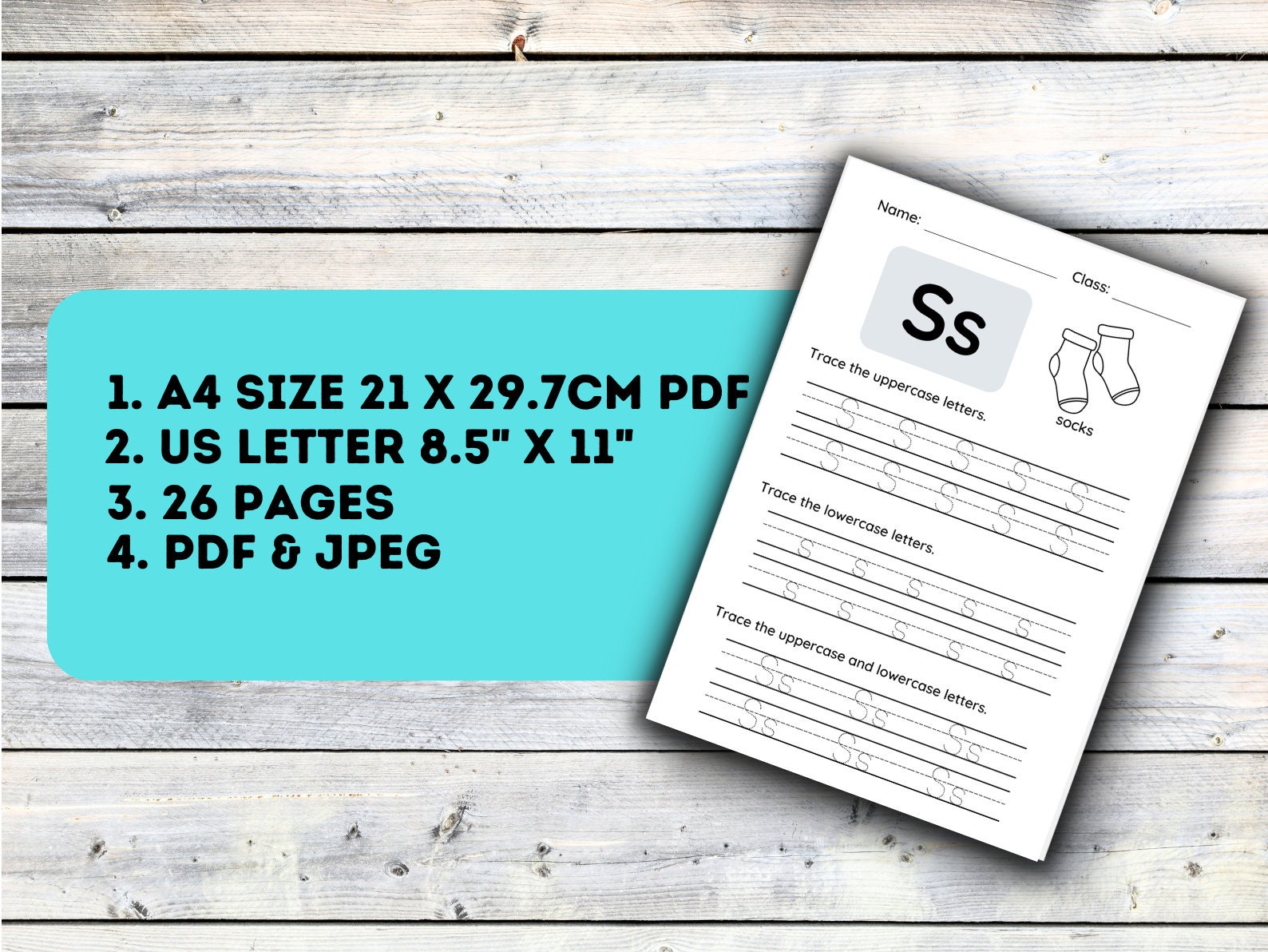 Black and White Letter Tracing Worksheet 26 Alphabet ABC Tracing ...