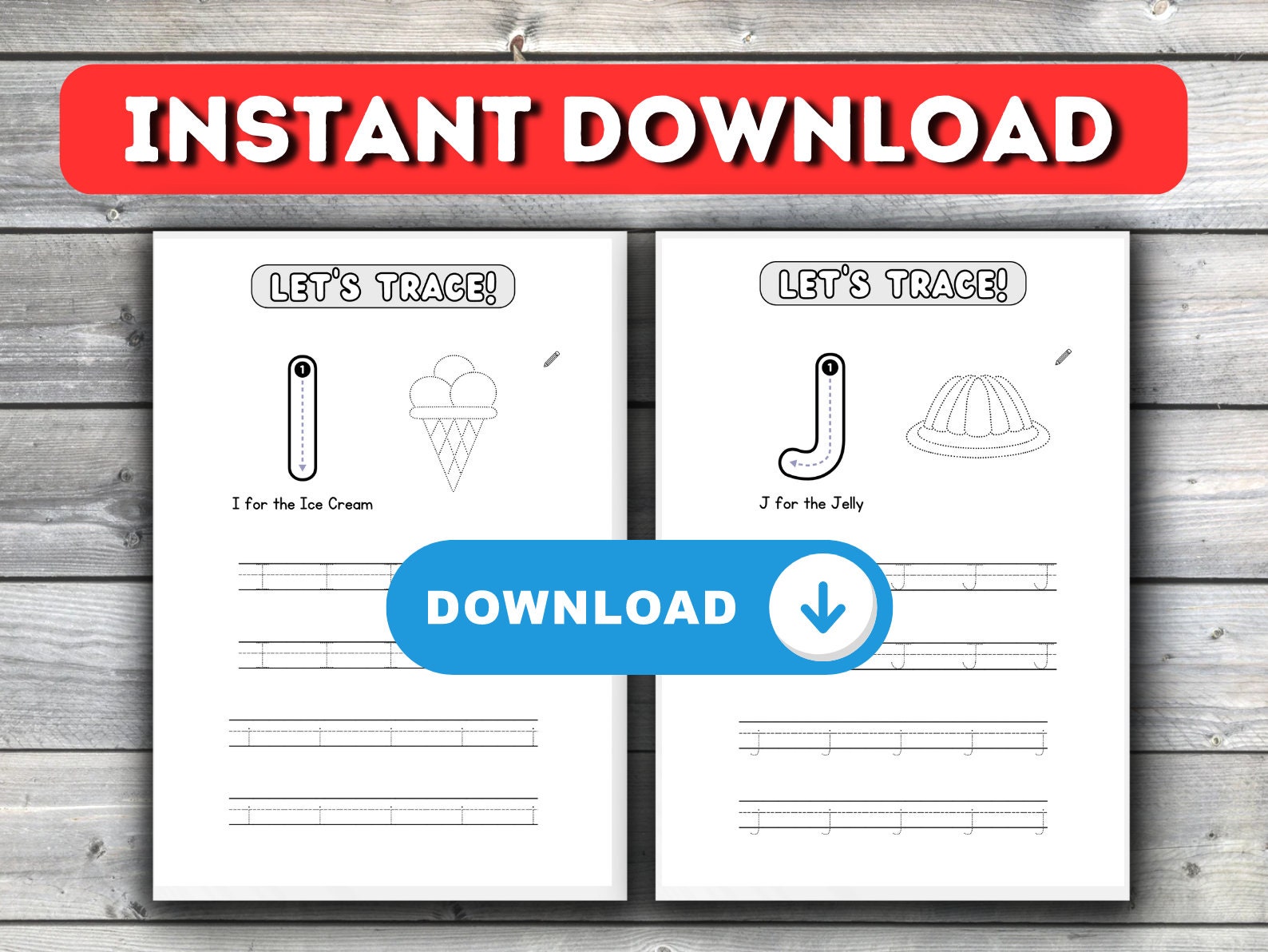 26 ABC Let's Trace Tracing the Alphabet Worksheet With Pictures ...